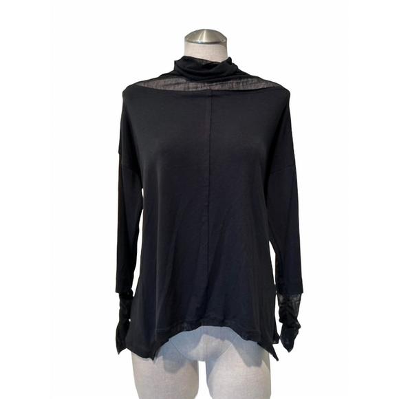 Ozai N Ku | Tops | New Ozai N Ku Gasoline Ruched Sleeve Top In Black ...